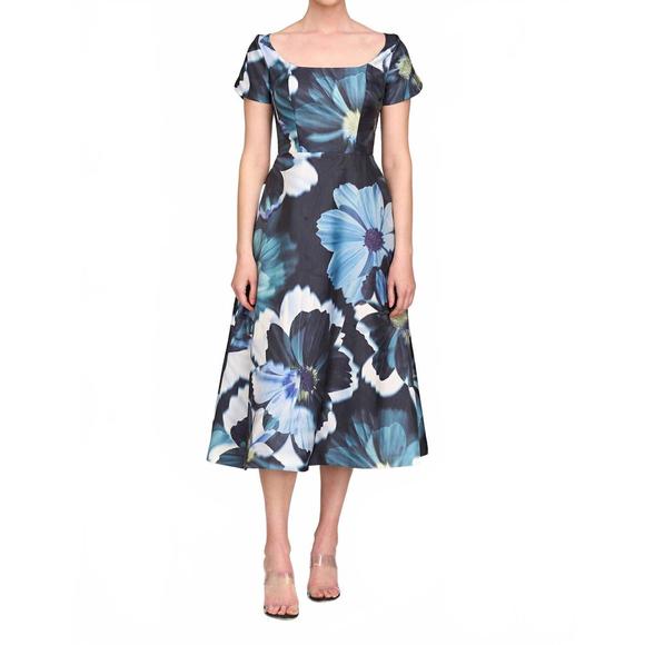 Kay Unger | Dresses | New Kay Unger Emma Tea Length Dress In Flintteal ...